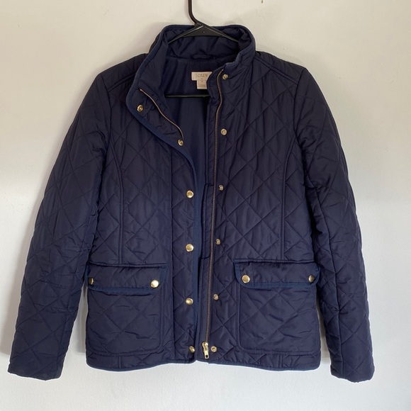 J. Crew | Jackets & Coats | J Crew Down Quilted Jacket Coat Full Zip ...